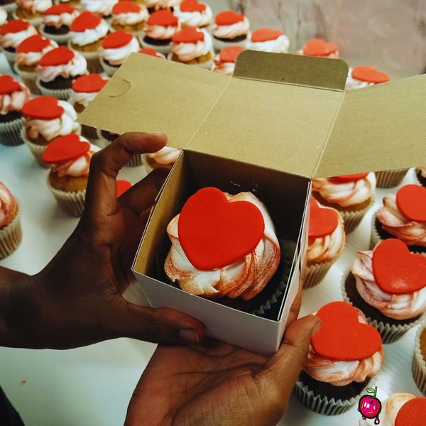 Valentine's Day Cupcakes with a Fondant Heart | Corporate Gifts Midrand ...